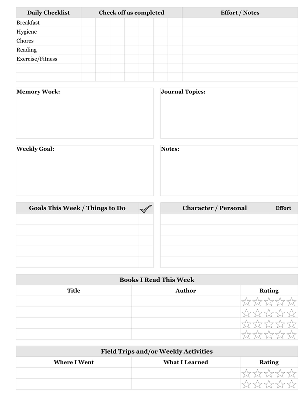 Weekly Schedule Sheets – Download | A Plan in Place